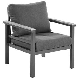 Amatio Pro Loungesessel, Hellgrau, Dunkelgrau, Metall, Kunststoff, Textil, F&uuml;llung: Schaumstoff, eckig, 67x74x73 cm, Bsci, Loungem&ouml;bel, Loungesessel