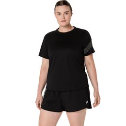 Laufshirt asics "asics ICON SS TOP", Damen, Gr. L, schwarz (performance schwarz), Obermaterial: 100% Polyester, Shirts Laufshirt
