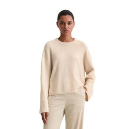 Marc O'Polo Strickpullover MARC O'POLO "aus Schurwolle-Alpakawolle-Mix", Damen, Gr. M, beige (light oat), Obermaterial: 49% Schurwolle, 25% Alpaka, 24% Polyamid, 2% Elasthan, unifarben, Rundhals, Pullover Strickpullover