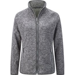 CR&Eacute;ATION L Damen Fleecejacke mit Antipilling-Ausr&uuml;stung steingrau-anthrazit-bedruckt Gr&ouml;&szlig;e 38