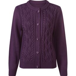 CR&Eacute;ATION L Damen Strickjacke im Strickmuster-Mix traube Gr&ouml;&szlig;e 42