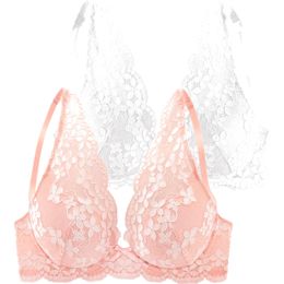 Damen Push-up-BH pink+wei&szlig; Gr&ouml;&szlig;e 75A