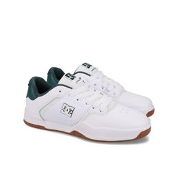 Schn&uuml;rschuh DC Shoes "Central", Herren, Gr. 6(38), wei&szlig; (wei&szlig;, gr&uuml;n), Obermaterial:Obermaterial: Leder / Futter: Textil / Au&szlig;ensohle: Gummi;, Schuhe Schn&uuml;rschuh