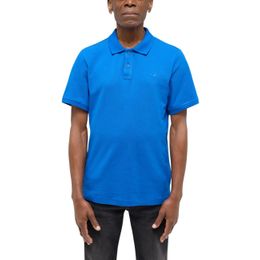 Poloshirt Mustang "Style Palco", Herren, Gr. M, blau (nautical blau), Piqu&eacute;, Obermaterial: 100% Baumwolle, unifarben, normal h&uuml;ftbedeckend, Rundhals, Shirts, mit Logo-Stickerei
