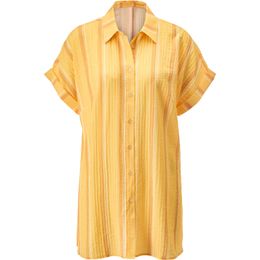 CR&Eacute;ATION L Damen Longbluse mit Kellerfalte im R&uuml;cken gelb-ocker-gestreift Gr&ouml;&szlig;e 36