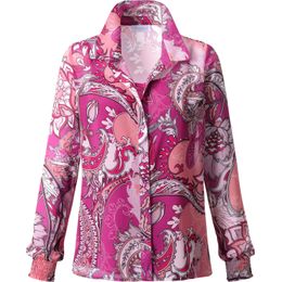 CR&Eacute;ATION L Damen Druckbluse in leichter Georgette-Qualit&auml;t magenta-mauve-bedruckt Gr&ouml;&szlig;e 38