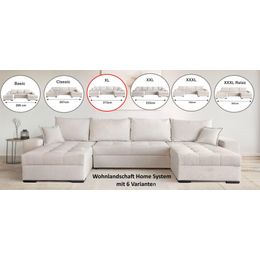 Wohnlandschaft OTTO HOME "Home System U-Form, von B: 269-352 cm w&auml;hlbar, 6 Varianten zur Auswahl", anthrazit, B:313cm H:41cm T:161cm, 100%Polyester, Sofas, Wohnlandschaft, Bettfunktion, Bettkasten & Zierkissen, Federkern