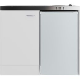 Pantryk&uuml;che Flex-Well "Pantry", wei&szlig; (k&uuml;che: wei&szlig;, front: wei&szlig;, korpus: wei&szlig;, arbeitsplatte:,,), B:100cm H:89cm T:60cm, Komplettk&uuml;chen-Sets, Gesamtbreite 100 cm, mit DUO Kochfeld und K&uuml;hlschrank