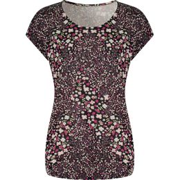 CR&Eacute;ATION L Damen Shirt im Millefleurs-Dessin schwarz-hortensie-bedruckt Gr&ouml;&szlig;e 54