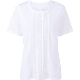 CR&Eacute;ATION L Damen Kurzarmshirt in dezenter A-Form wei&szlig; Gr&ouml;&szlig;e 36