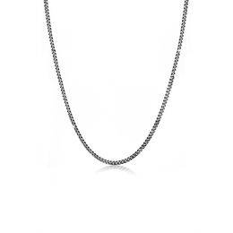 Silberkette Kuzzoi "Herren Panzerkette Basic Mann 925 Silber" Gr. 60, schwarz, Halsketten, Herren, 60, ohne Stein, Silber 925 (Sterlingsilber), L: 50, Silberkette