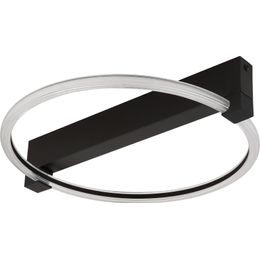 Globo LIGHTING Deckenleuchte "FLETCHER", schwarz matt, 1, &Oslash; 38cm H: 8,5cm, 1 Stk., Leuchten, LED Deckenleuchte 3000K, kompakt & effizient, Deckenleuchte
