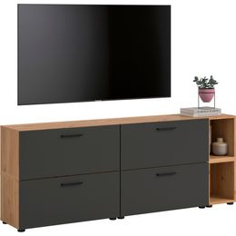 Schrank-Set Home Affaire "ENESTE, 6-teilig, in verschiedenen Farben, individuell kombinierbar", artisan eiche nachbildung, basalt grau, B:176cm H:34cm T:67cm, Spanplatte, Kastenm&ouml;bel-Sets, Stauraumelement, Kombination, Wohnkombination, Schrankwand, Lowboard