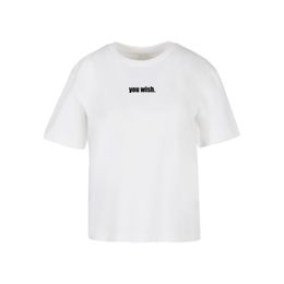T-Shirt MISS TEE "Miss Tee You Wish Tee", Damen, Gr. L, wei&szlig;, 100% Baumwolle, bedruckt, oversize, Rundhals, Shirts T-Shirt
