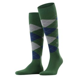 Kniestr&uuml;mpfe Burlington "King", Herren, Gr. 40-46, gr&uuml;n (eucalyptus), Baumwollmischung, Argyle-Muster, Socken Kniestr&uuml;mpfe, Einheitsgr&ouml;&szlig;e 40-46, Argyle-Muster, gek&auml;mmte Baumwolle