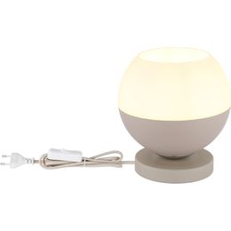 Globo LIGHTING Tischleuchte "RAGUSA", sandfarben matt, 1, &Oslash; 20cm H: 21cm, 1 Stk., Leuchten, Sandfarbene Tischlampe Glaskugel, Wippschalter, E27, Tischleuchte