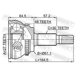 FEBEST Gelenksatz, Antriebswelle 0110gsu45a48 Vorderachse f&uuml;r TOYOTA
