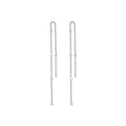 Paar Ohrh&auml;nger Elli "H&auml;nger Durchzieher Kugel Minimal Basic 925 Silber", silber, Ohrringe, Damen, onesize, ohne Stein, Silber 925 (Sterlingsilber)
