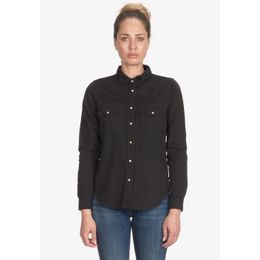 Langarmhemd Le Temps Des Cerises "JUANITA", Damen, Gr. L, EURO-Gr&ouml;&szlig;en, schwarz, 100% Baumwolle, unifarben, normal, ohne Ausschnitt, Hemden, im schlichten Design