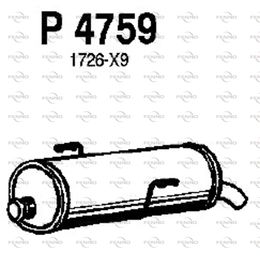 FENNO Endschalld&auml;mpfer p4759 hinten f&uuml;r Peugeot