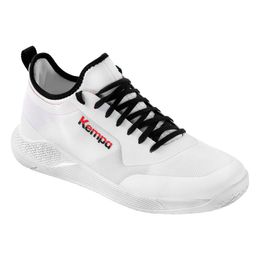 Hallenschuh Kempa "Hallen-Sport-Schuhe Kourtfly Jr", M&auml;dchen, Gr. 39, wei&szlig; (wei&szlig;, rot, schwarz), Obermaterial: 100% Textilmaterial TEXMAT., Schuhe Hallenschuh