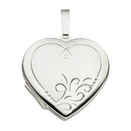 Medallionanh&auml;nger Jobo "Anh&auml;nger Medaillon Herz 30 mm", silber 925, Schmuckanh&auml;nger, Damen, Silber 925 (Sterlingsilber), 925 Silber