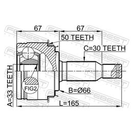 FEBEST Gelenksatz, Antriebswelle 0410v75a50 Vorderachse f&uuml;r MITSUBISHI