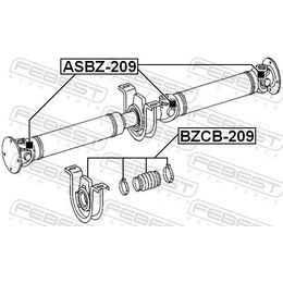 FEBEST Lager, Gelenkwellenmittellager bzcb209 f&uuml;r Chrysler Mercedes VAG