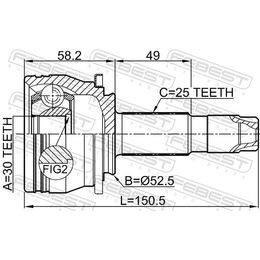 FEBEST Gelenksatz, Antriebswelle 1010t300 Vorderachse f&uuml;r GM