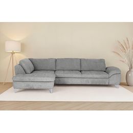 Ecksofa DIE PLANBAR "MP-IN14007, Breite 306 & 318 cm w&auml;hlbar", famosa grau, B:306cm H:84cm T:197cm, 100% Polyester, Sofas, Ecksofa, wahlweise mit Bettfunktion und verstellbaren Kopfst&uuml;tzen