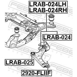 FEBEST Lagerung, Lenker lrab024lh Vorderachse unten f&uuml;r Ford LAND ROVER