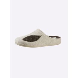 Waldl&auml;ufer Pantoffel WALDL&Auml;UFER, Damen, Gr. 41, beige (ecru), Filz, Schuhe
