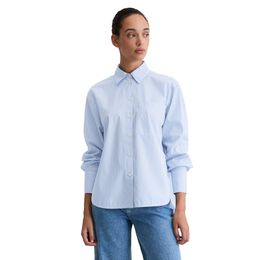 Marc O'Polo Langarmbluse MARC O'POLO, Damen, Gr. 36, bright blau, Web, Obermaterial: 100% Baumwolle, gestreift, oversize, Manschette, Blusen, gestreift, Kentkragen, oversized