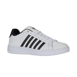 Sneaker K-Swiss "COURT TIEBREAK II", Damen, Gr. 39, schwarz-wei&szlig; (wei&szlig;, schwarz, wei&szlig;), Leder, Schuhe Sneaker