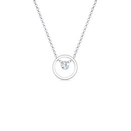 Collierkettchen Elli "Kreis 925 Sterling Silber, mit Kristallen von Swarovski", silber, Halsketten, Damen, 45,mit Steinen, Silber 925 (Sterlingsilber), L: 45