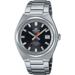 Quarzuhr CASIO EDIFICE, schwarz (schwarz, edelstahlfarben), Armbanduhren, Herren, Quarzuhr, Armbanduhr, Herrenuhr, Edelstahlarmband, analog, Tag, Neo-Display