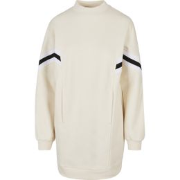 Shirtkleid Urban Classics "Urban Classics Damen Ladies Oversized College Sweat Dress", Damen, Gr. XXL, US-Gr&ouml;&szlig;en, sandwei&szlig;, 65% Baumwolle, 35% Polyester, oversize, Rundhals, Kleider Shirtkleid