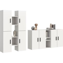 Schrank-Set Home Affaire "ENESTE, 12-teilig, in verschiedenen Farben, individuell kombinierbar", wei&szlig;, B:270cm H:34cm T:182cm, Spanplatte, Kastenm&ouml;bel-Sets, Stauraumelement, Kombination, Wohnkombination, Schrankwand, Lowboard
