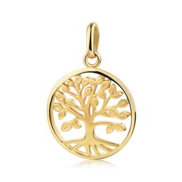 Kettenanh&auml;nger Firetti "Schmuck Geschenk Gold 375 Halsschmuck Anh&auml;nger Baum des Lebens", gelbgoldfarben, Schmuckanh&auml;nger, Damen, Gelbgold 375, 1,28 g, Kettenanh&auml;nger