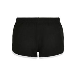 Stoffhose Urban Classics "Urban Classics Damen Ladies Organic Interlock Retro Hotpants", Damen, Gr. 5XL, US-Gr&ouml;&szlig;en, schwarz, wei&szlig;, 100% Baumwolle, unifarben, slim fit, Hosen Stoffhose