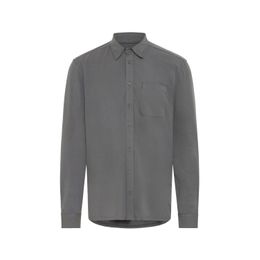 Langarmhemd Blend "Langarmhemd BHAlo", Herren, Gr. M, N-Gr, silber (iron gate), Obermaterial: 96% Baumwolle CO. 4% Elasthan EL., Hemden