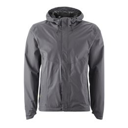 Fahrradjacke Gonso "SAVE JACKET ESSENTIAL M", Herren, Gr. S, grau, 100% Polyester, Rundhals, Jacken Fahrradjacke, Herren Regenjacke wind- und wasserdicht, Radjacke mit Kapuze