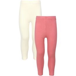 Leggings TUPTAM "Leggings Baby M&auml;dchen Lange Leggings 2er Pack", M&auml;dchen, Gr. 98, N-Gr, rot (beerenrot, pastellgelb), Obermaterial: 95% Baumwolle CO. 5% Elasthan EL., Hosen Leggings