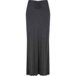 Sommerrock Karl Kani "Karl Kani Karl Kani Small Metal Plate Long Skirt", Damen, Gr. XXS, schwarz, 64% Modal, 36% Polyester, unifarben, normal, R&ouml;cke