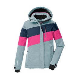 Skijacke Killtec "KSW 197 GRLS SKI JCKT", M&auml;dchen, Gr. 152, graublau, Obermaterial: 100% Polyester.Futter: 100% Polyester.F&uuml;llung: 100% Polyester, Jacken Skijacke, Wasserdicht, atmungsaktiv, verstellbare Kapuze, viele Taschen