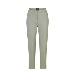 Stoffhose GOLDNER "Moderne Jeanshose mit Formbund", Damen, Gr. 40, N-Gr, gr&uuml;n (graugr&uuml;n), Obermaterial: 55% Lyocell CLY. 43% Baumwolle CO. 2% Elasthan EL., Hosen Stoffhose, streckende Teilungsn&auml;hte