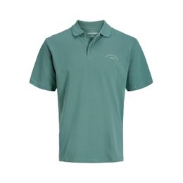 Jack & Jones Poloshirt JACK & JONES "JJCOLLEGE LOGO POLO SS", Herren, Gr. L, mineral blau, Jersey, Obermaterial: 100% Baumwolle, unifarben, regular fit, Shirts