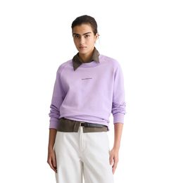 Marc O'Polo Sweatshirt MARC O'POLO DENIM "aus Organic Cotton", Damen, Gr. S, lila (wild orchid), Obermaterial: 100% Baumwolle, unifarben, relaxed fit, Rundhals, B&uuml;ndchen, Sweatshirts Sweatshirt