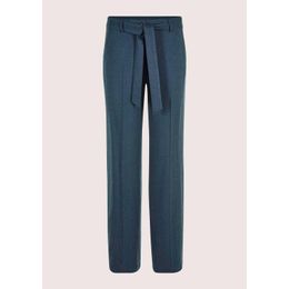 Madeleine Mode Stoffhose MADELEINE "Hose Weite Palazzohose mit Bindeband", Damen, Gr. 38, N-Gr, blau (nebelblau, melange), Obermaterial: 82% Viskose CV. 15% Polyacryl PAN. 3% Elasthan EL., Modern, Hosen Stoffhose, Hose mit Bindeband