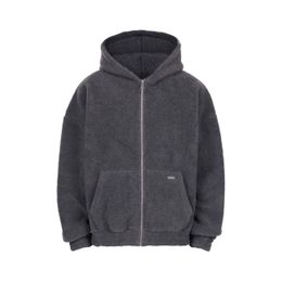 Sweatjacke DROPSIZE "Dropsize TEDDY ZIPPER", Herren, Gr. S, grau (steel grau), 70% Baumwolle, 30% Polyester, unifarben, Sweatjacken Sweatjacke